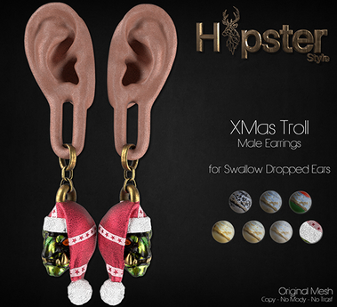 Second Life Marketplace - [Hipster Style] XMas Troll M Earrings for ...